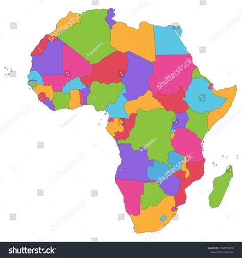 Africa Political Map Africa Stock Vector Royalty Free 1284793090