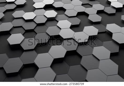 abstract 3d rendering futuristic surface hexagons stock illustration