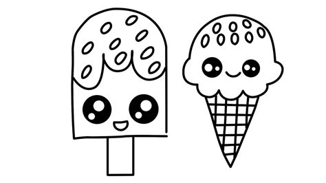 Comercialización Correctamente anunciar helado kawaii para colorear