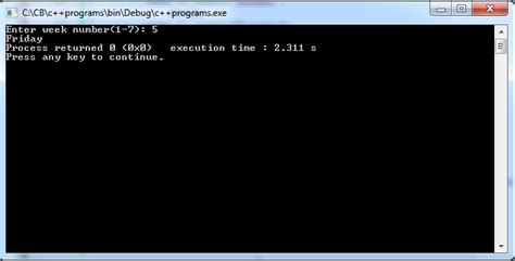 Write C Program To Print Day Of Week Name Using Switch Case Tech Study