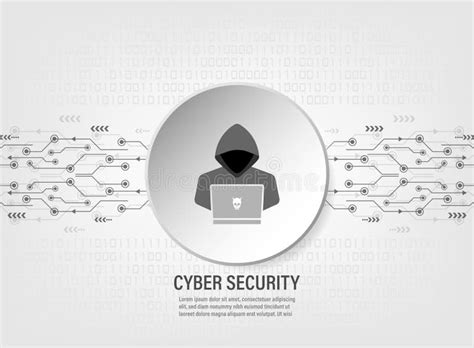 Internet Hacker On Binary Code Background Stock Vector Illustration