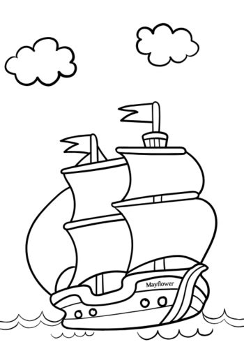 Educational Fun FREE Printable Mayflower Coloring Pages For Thanksgiving