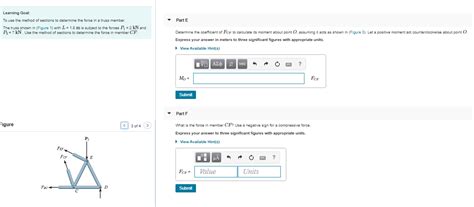 Solved Part E Learning Goal To Use The Method Of Sections