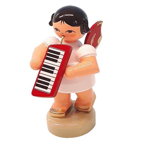 Angel With Melodica Red Wings Standing 6 Cm 2 4in By Uhlig