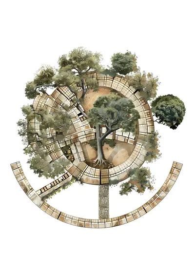 Free Download Circular Architectural Plan With Trees Cc0