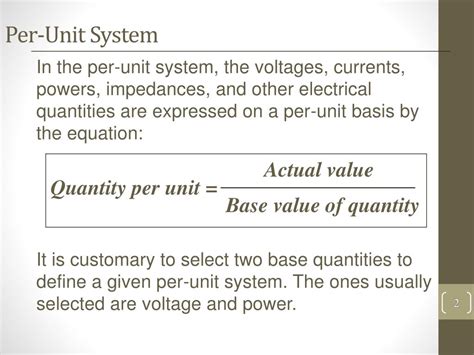 PPT Per Unit System PowerPoint Presentation Free Download ID