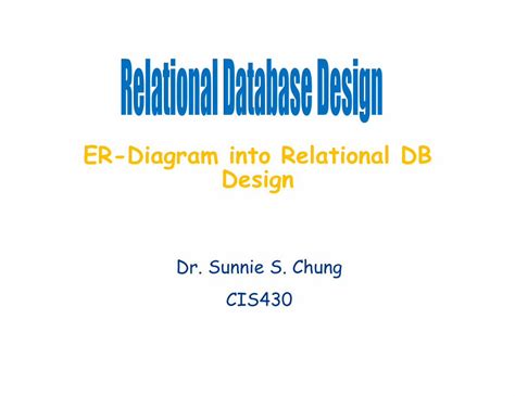 Pdf Er Diagram Into Relational Db Design