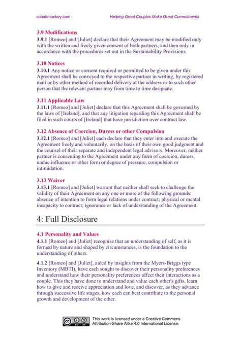 Uk Sample Cohabitation Agreement In Word And Pdf Formats Page 6 Of 19