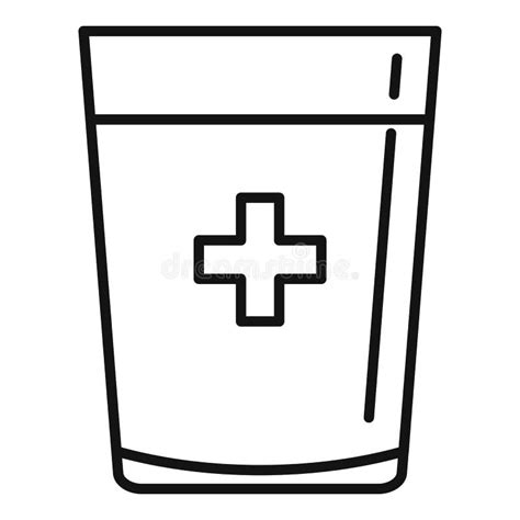 Medical Water Glass Icon Outline Vector Drink Bottle Stock Vector