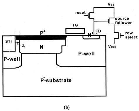 Test Structure Of Four Transistor Type Active Pixel A Layout B Download Scientific