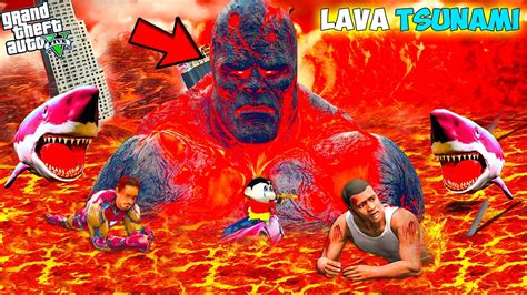 Franklin Surviving Lava Tsunami Gta 5 Avengers Youtube