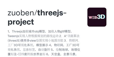 Github Zuobenthreejs Project 1，threejs加载城市obj模型，加载人物gltf模型，tweenjs实现人物根据规划的路线运动 2，a寻路算法