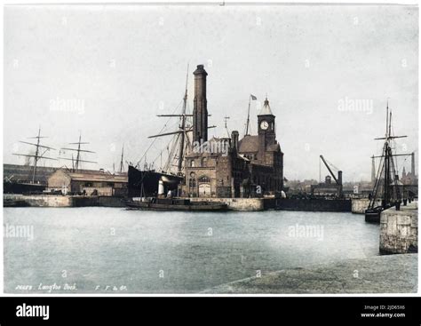 Langton Dock Liverpool Colourised Version Of 10003211 Date 1890
