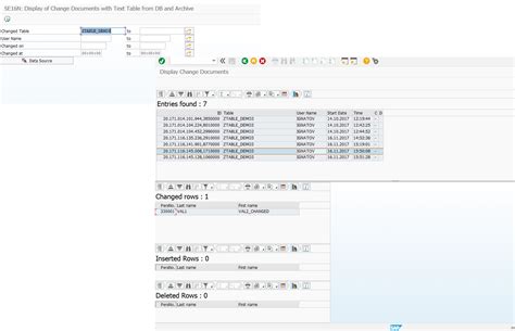 Viewing The Change Log Of A Table After Using Se N Interface