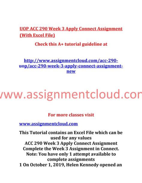 uop acc 290 week 3 apply connect assignment pdf