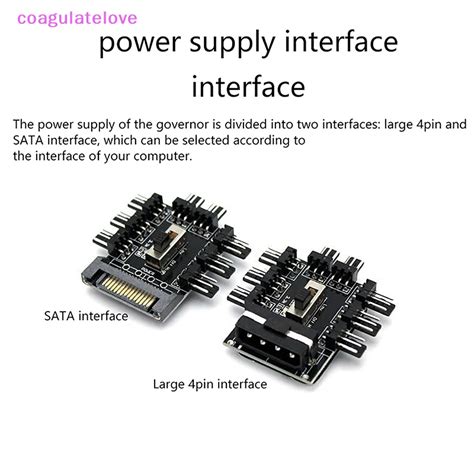 Coagulatelove Computer Fan Hub 8 Way Fan Speed Controller Fan Hub 3pin