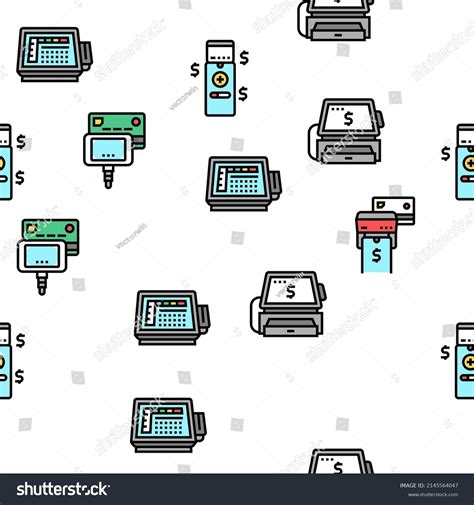 Pos Terminal Device Vector Seamless Pattern Stock Vector Royalty Free