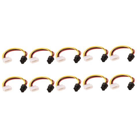 10 шт 4 контактный разъем Ide Molex на 6 кабелей питания графической карты графического