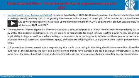 Ppt North America Power Transformer Market Outlook Industry Statistics Analysis By 2027