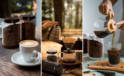Amazon Tourdeus Glass Coffee Container 900ml X 2 Pop Top Coffee