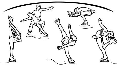 Coloriage à imprimer les sports des Jeux Olympiques patinage artistique