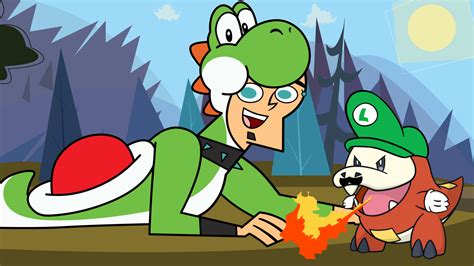 Just Duncan And Fuecoco Dressed Up As Yoshi And Luigi In Honor Of The