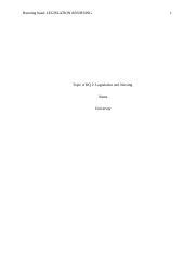 Solution Assignment 35 1 Docx Running Head LEGISLATION NURSING