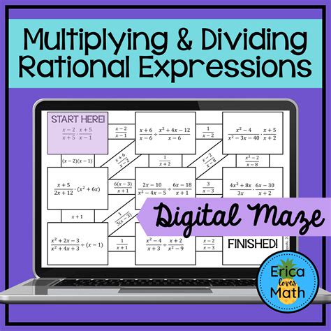 Multiplying Dividing Rational Expressions Digital Activity Maze Made By Teachers