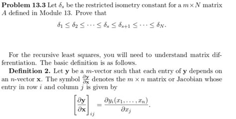 Solved Problem 133 Let ỗs Be The Restricted Isometry