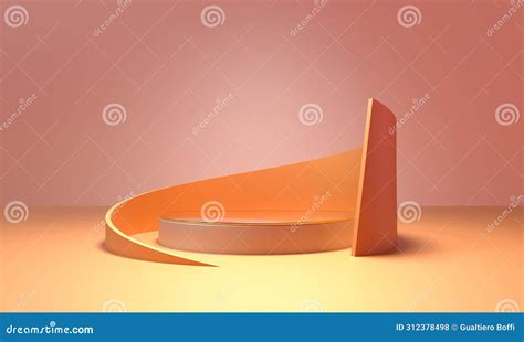 Minimalist Orange Police Car Illustration In Blue Green Forest Royalty