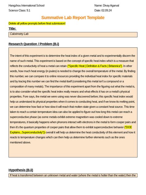 4csummativedigitallabreporttemplate Pdf Heat Heat Capacity