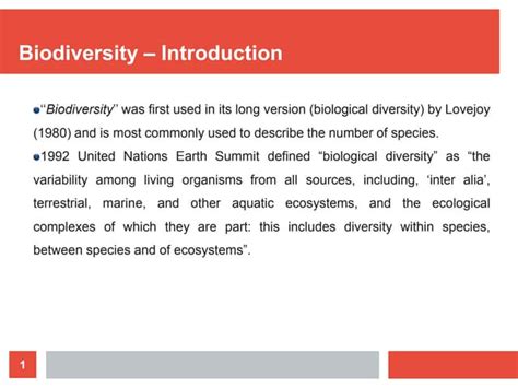 Biodiversity Introduction Ppt