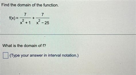 Solved Find the domain of the function. f(x)=x2+17+x2−257 | Chegg.com