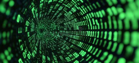 digital tunnel of binary code representing data flow and technology