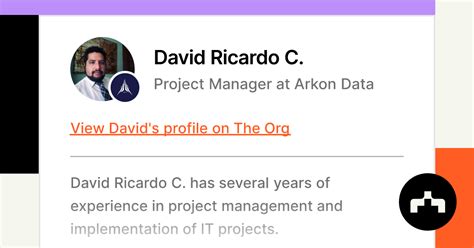 david ricardo c project manager at arkon data the org