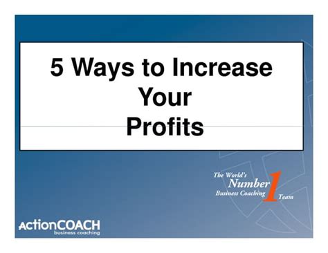 5 Ways To Increase Your Profits Pdf