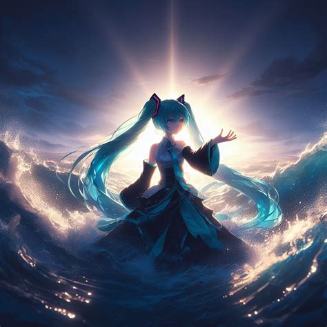 Hatsune Miku Splitting The Sea Bing Image Creator Know Your Meme