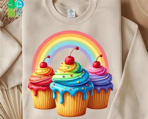 Rainbow Cupcake Png Pride Cupcake Png Cute Cupcake Clipart Lgbtq