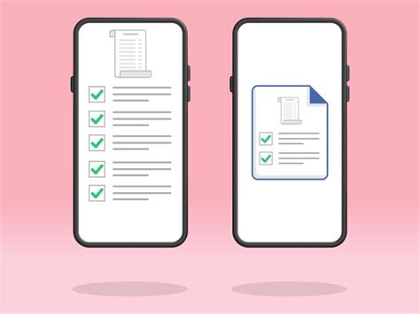 Smartphone Showing Completed Checklist On Screen Vector Image