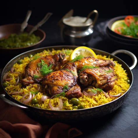 Premium Photo Chicken Kabsa Homemade Arabian Rice Saudi Food