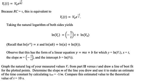 Solved V T VOERC Because RC T This Is Equivalent To Chegg Com