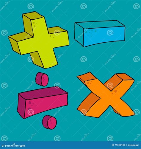 Freehand Drawn Cartoon Math Symbols Vector Illustration Cartoondealer