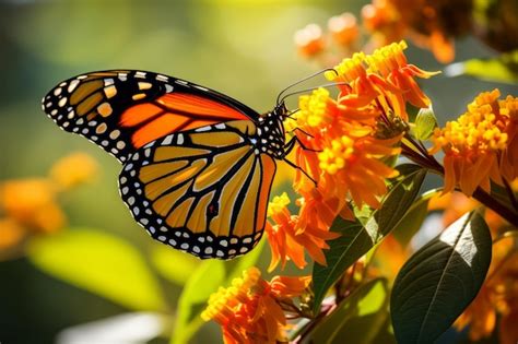 Un Aperçu Incroyable Du Papillon Monarque Qui Se Nourrit De L