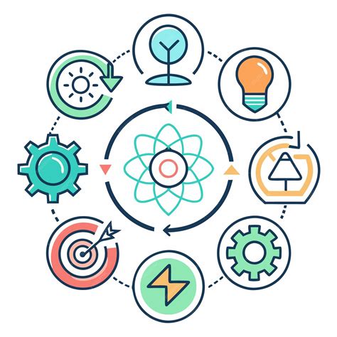Circular Diagram Of Connected Icons With Arrows Representing Workflow