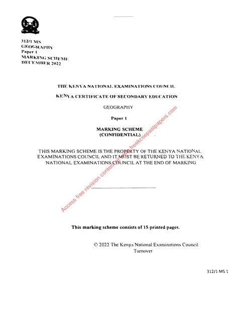 2022 Kcse Geography Paper 1 Questions Answers Pdf