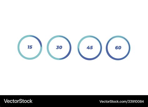 Set Timers Sign Icon Full Rotation Timer Vector Image