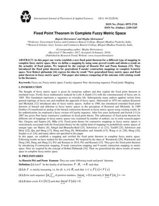 8 Fixed Point Theorem In Complete Fuzzy Metric Space 8 Megha