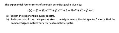 Solved The Exponential Fourier Series Of A Certain Periodic
