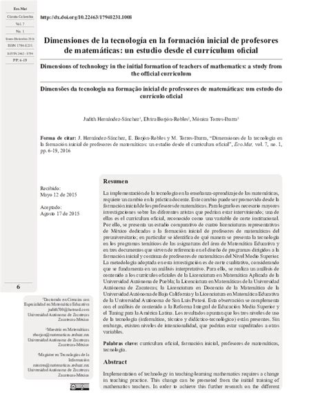 Dimensiones de la tecnología en la formación inicial de profesores de