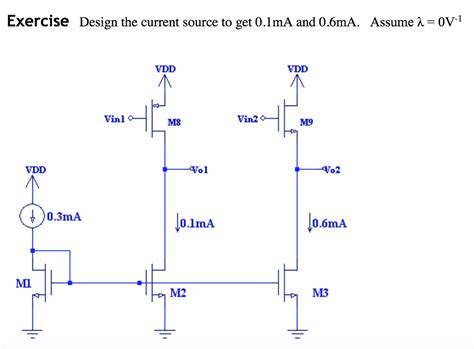 solved exercise design the current source to get 0 1ma and